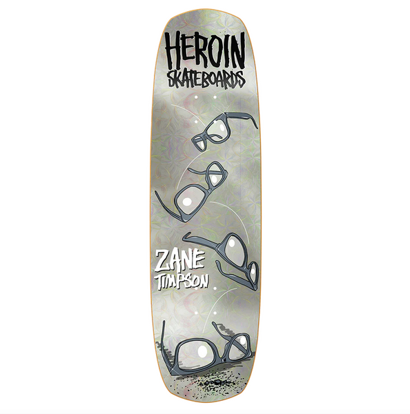 Heroin Skateboards | Zane Timpson Glasses Holo Foil Deck | 8.9 Inches ...