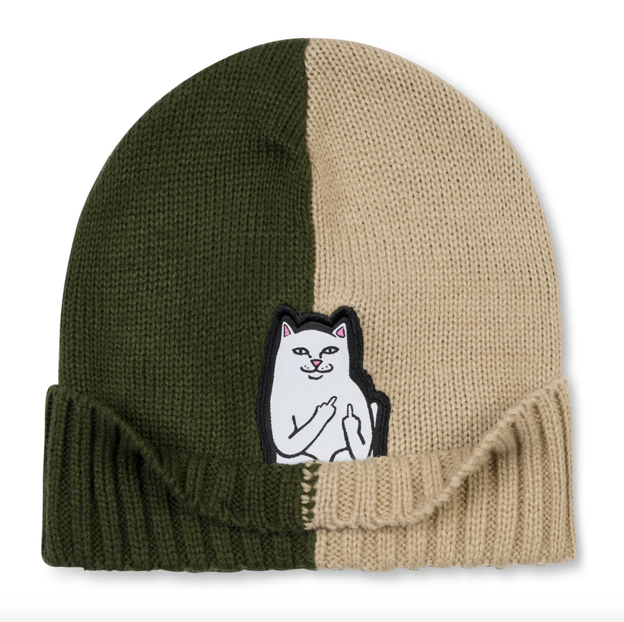 Rip n Dip | Lord Nermal Split Beanie | Moss/Stone – Legacy Skate Store